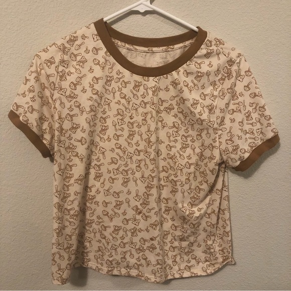 No Boundaries | Tops | No Boundaries Tan And Brown Mushroom Shirt Size ...